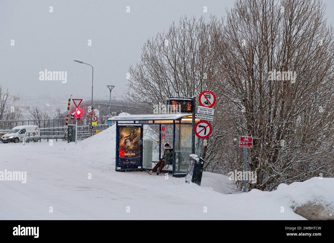 Bus stop in tromso arctic hi-res stock photography and images - Alamy
