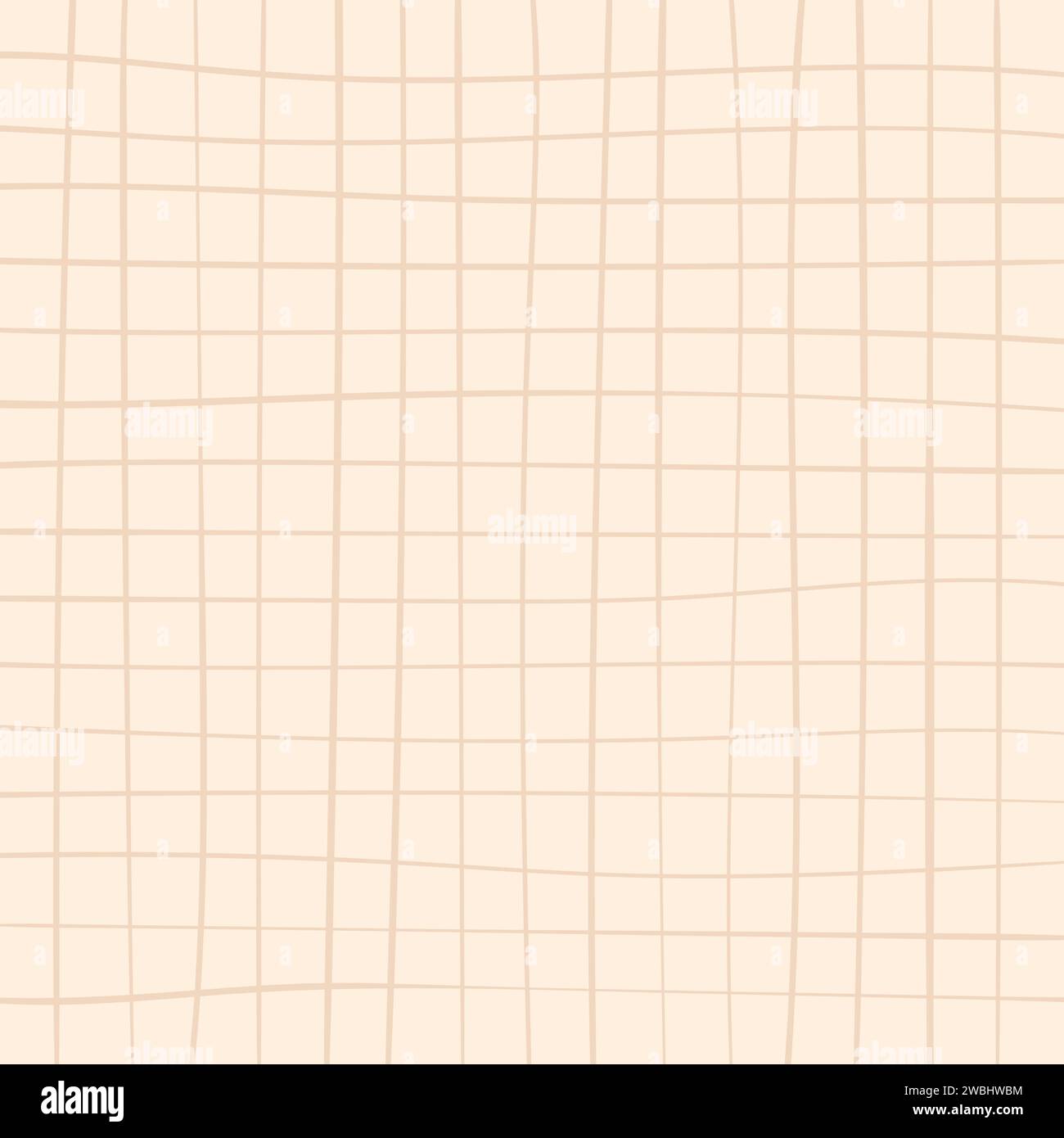 Hand drawn cute grid. doodle beige, brown plaid pattern with Checks ...