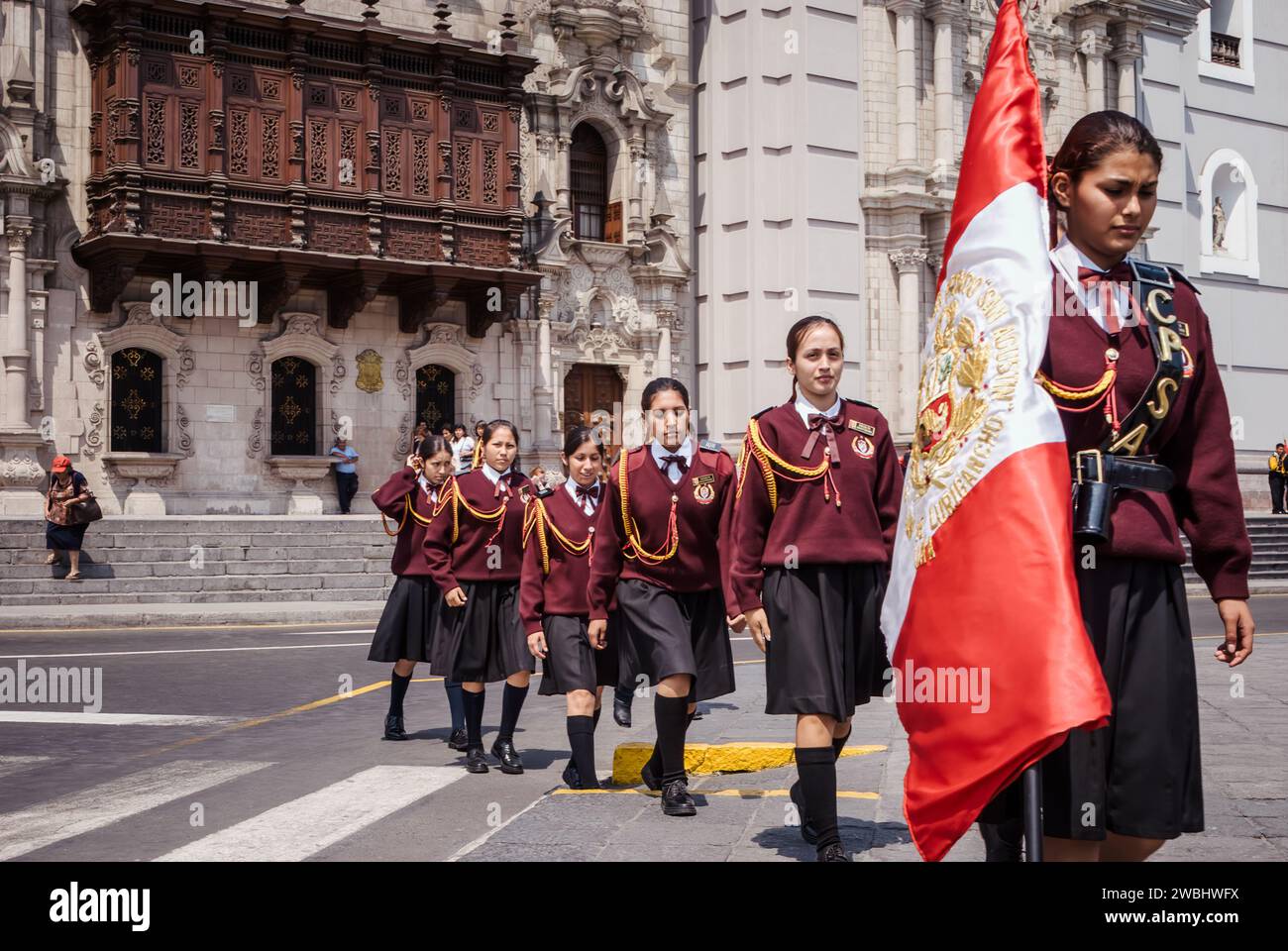 Lima, Peru - August 31st 2009: Ceremonial March at Plaza de Armas, Lima ...
