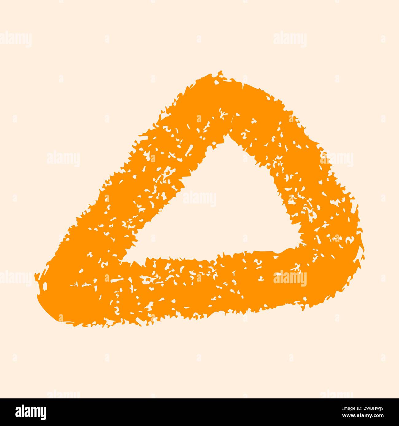 Brush drawn thick doodle triangle. yellow grunge banner for your design ...