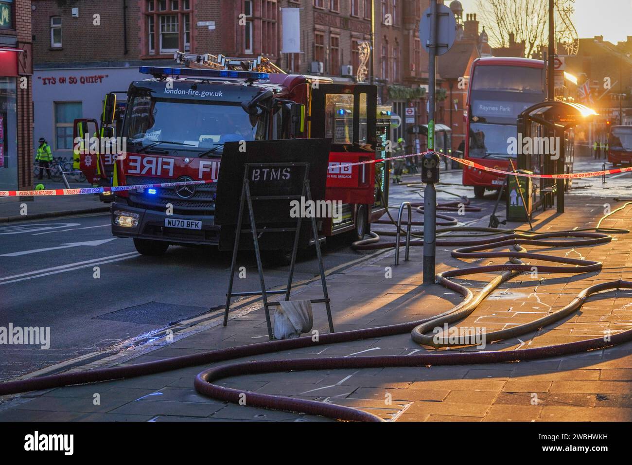 London, UK. 11 January 2024. .Emergency services and the London Fire ...
