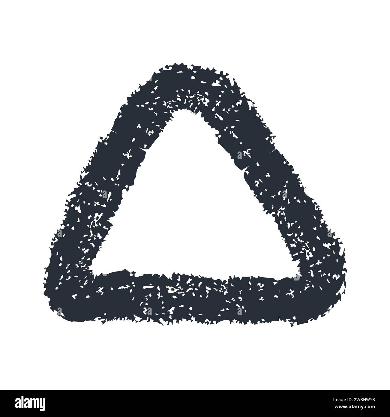 Brush drawn thick doodle triangle. black grunge banner for your design ...