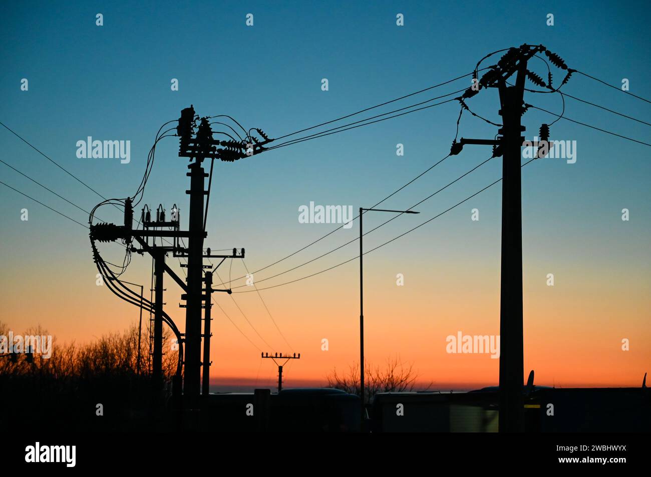 Telephone cables wire wires internet hanging hi-res stock photography ...
