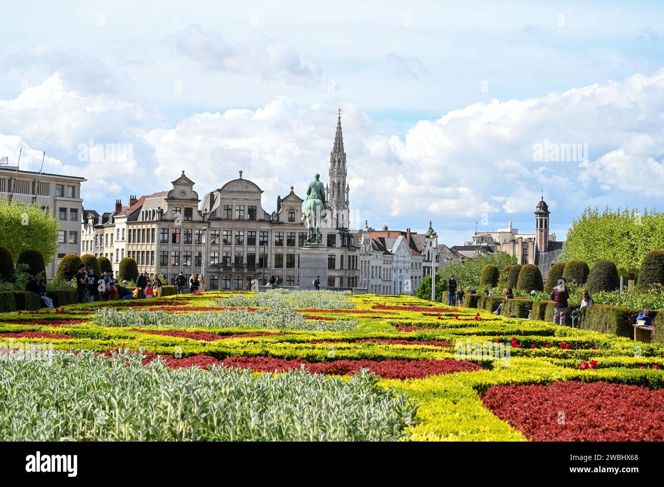 Brussels, Belgium. Beautiful park in city centre. The garden of the ...
