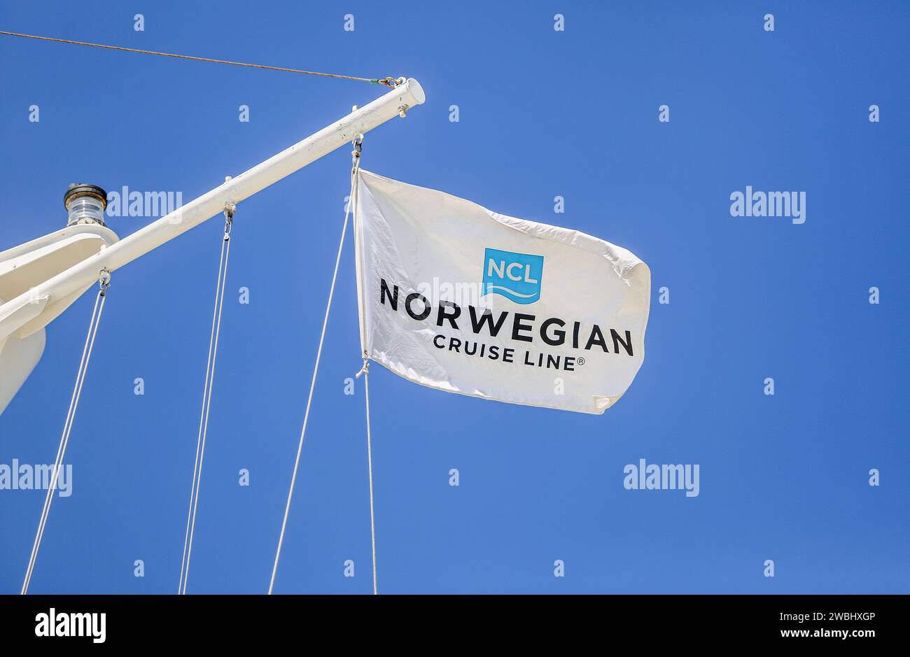 Norwegian Cruise Line logo flag (NCL), the Miami based cruises company ...