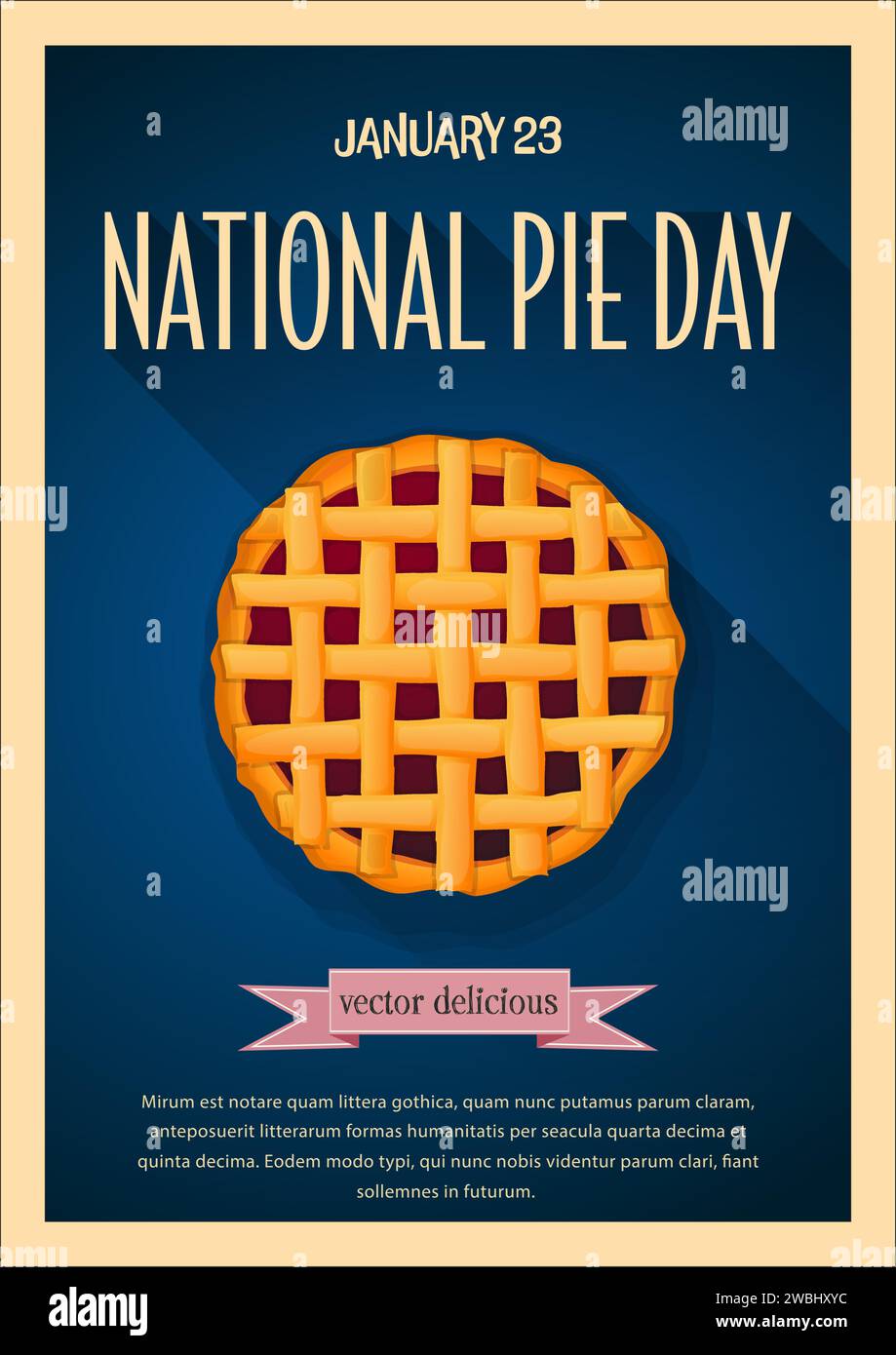National Pie Day card, editable vector illustration Stock Vector Image ...
