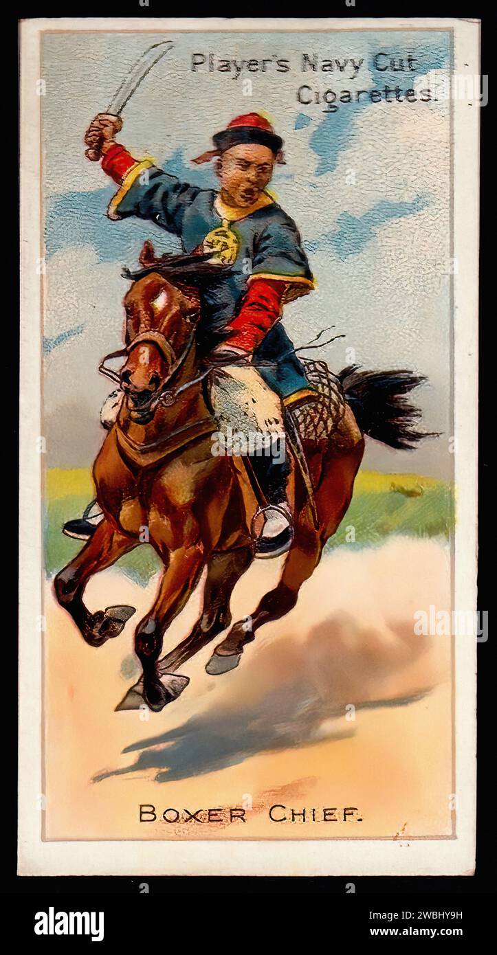 A Boxer Chief - Vintage Cigarette Card Illustration Stock Photo - Alamy