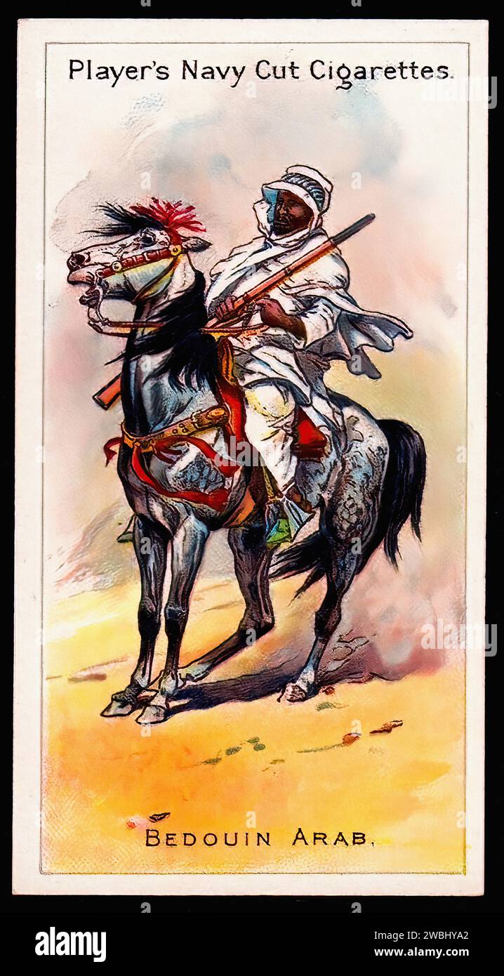 A Bedouin Arab - Vintage Cigarette Card Illustration Stock Photo - Alamy