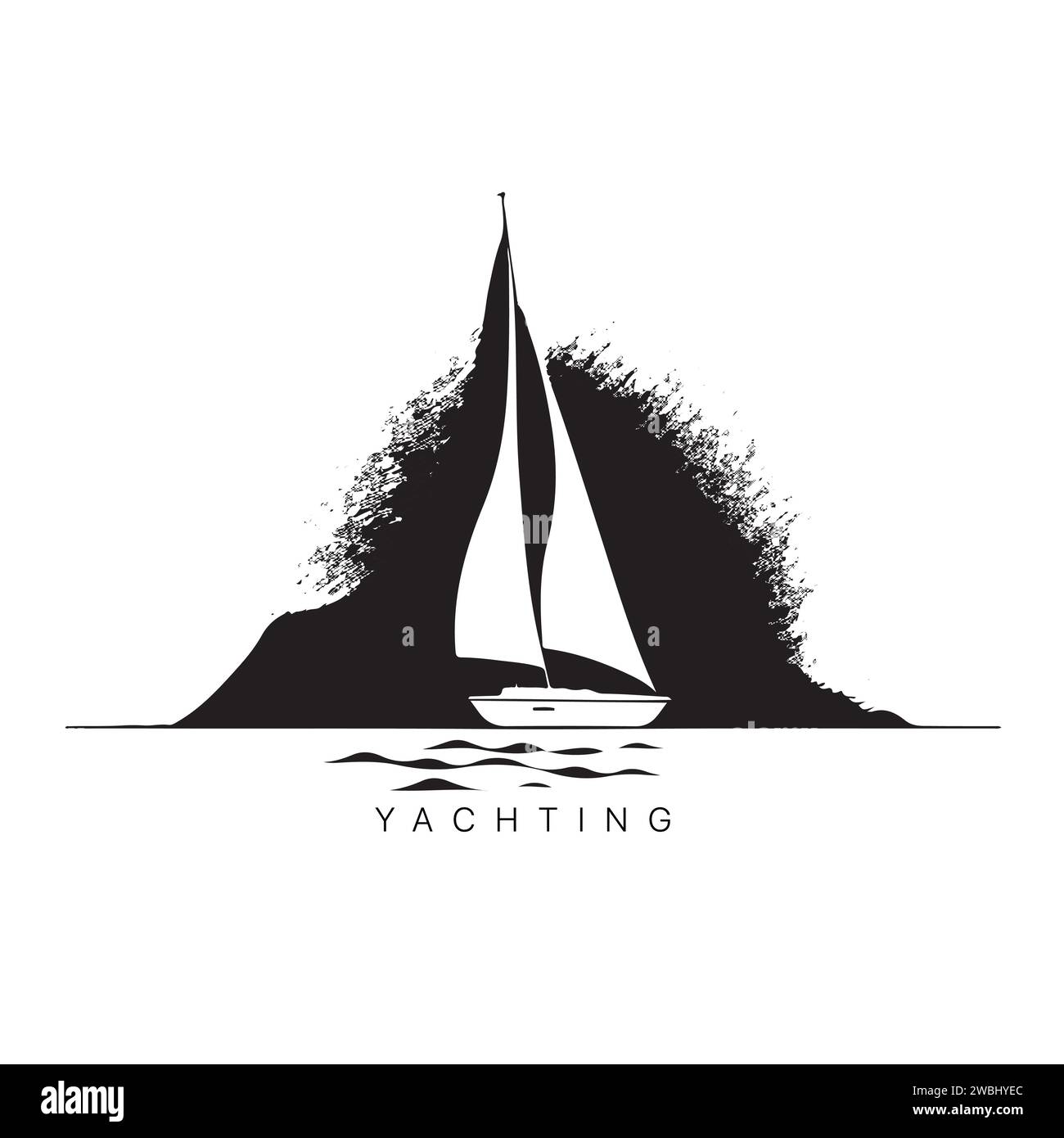 Vector logo of yacht with sail. Illustration of sail boat. Vector ... Vector logo of yacht with sail. Illustration of sail boat. Vector ...