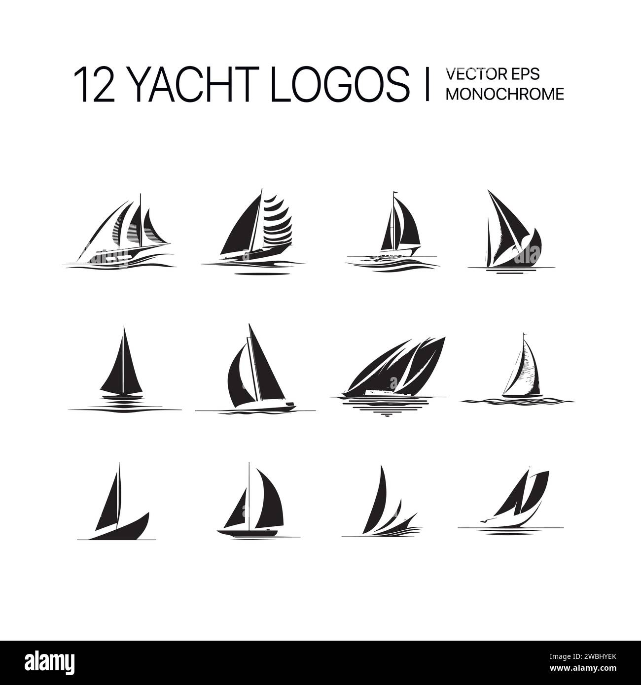 Yachts with sails Stock Vector Images - Alamy