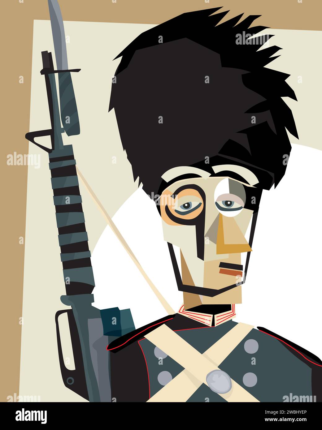 Danish Royal guard, abstract art colorful vector card Stock Vector ...