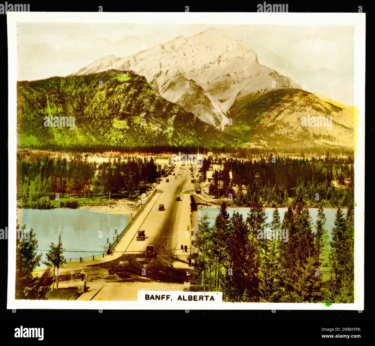 Banff, Alberta - Vintage Cigarette Card Illustration Stock Photo - Alamy