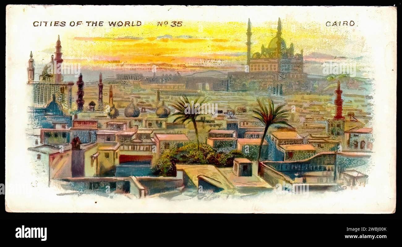 Cairo in 1900 - Vintage Cigarette Card Illustration Stock Photo - Alamy