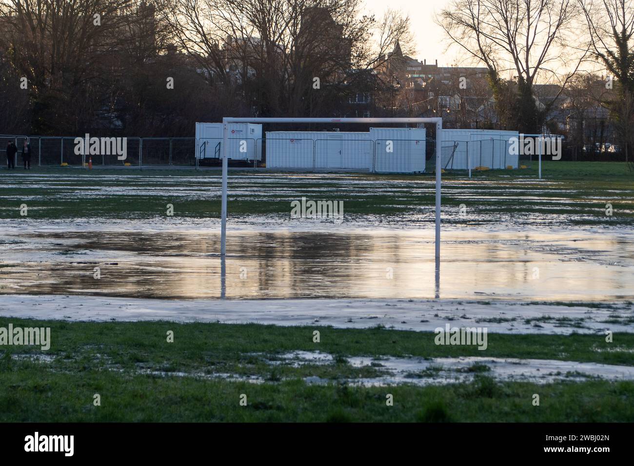 Football pitches waterlogged hi-res stock photography and images - Alamy