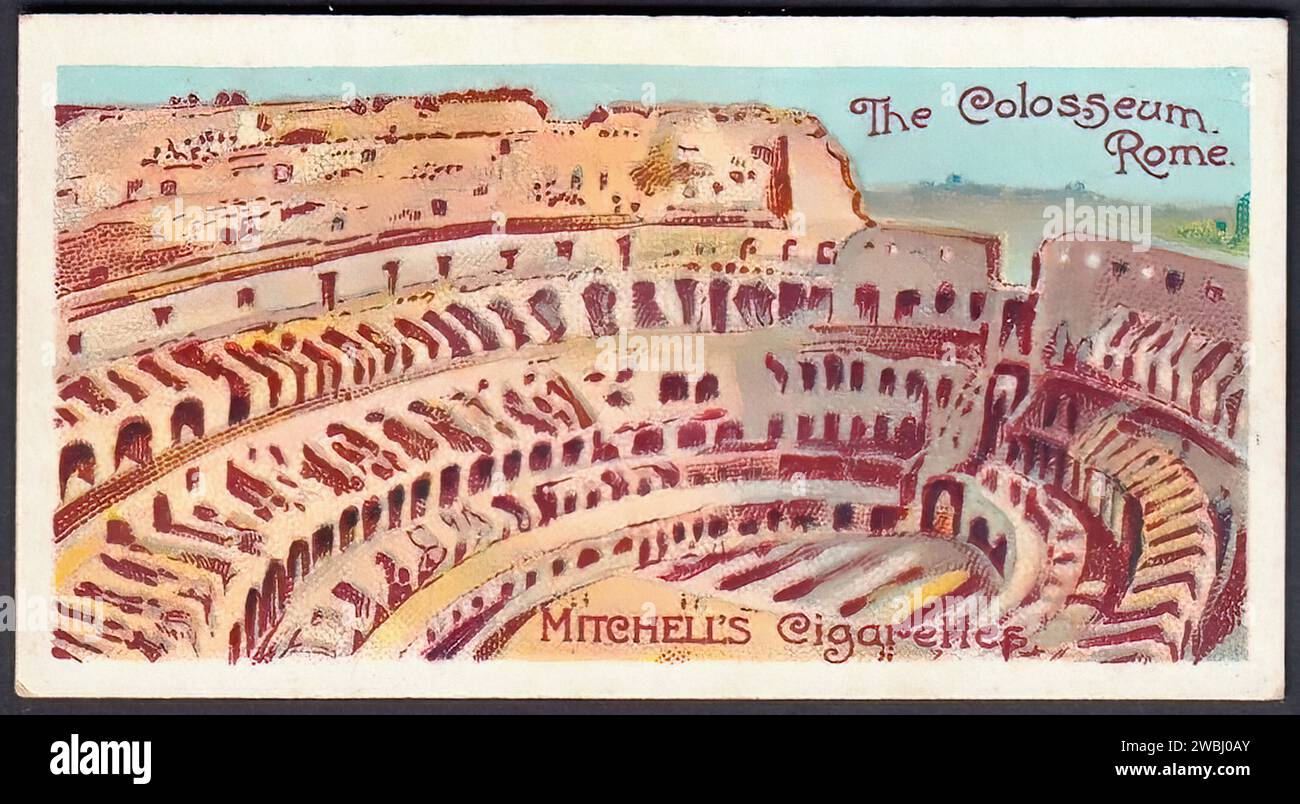 Colosseum, Rome - Vintage Cigarette Card Illustration Stock Photo - Alamy
