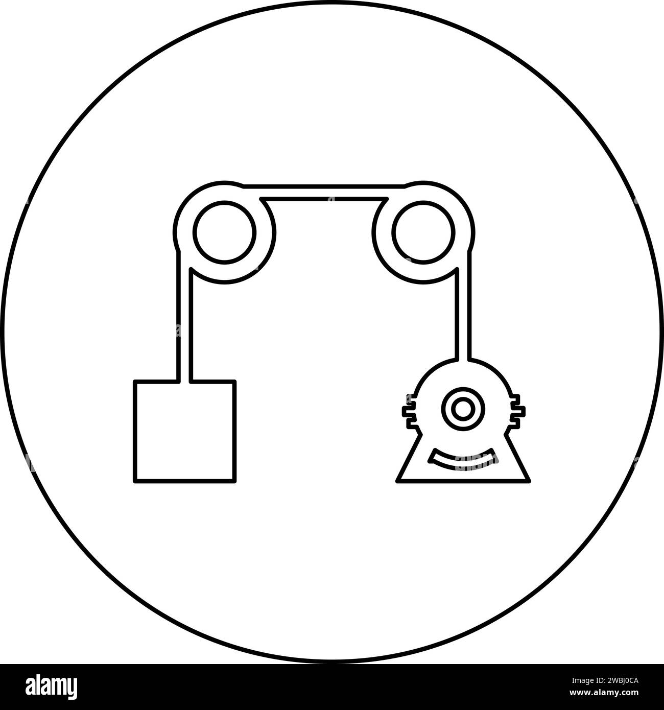 Gravity engine icon in circle round black color vector illustration ...