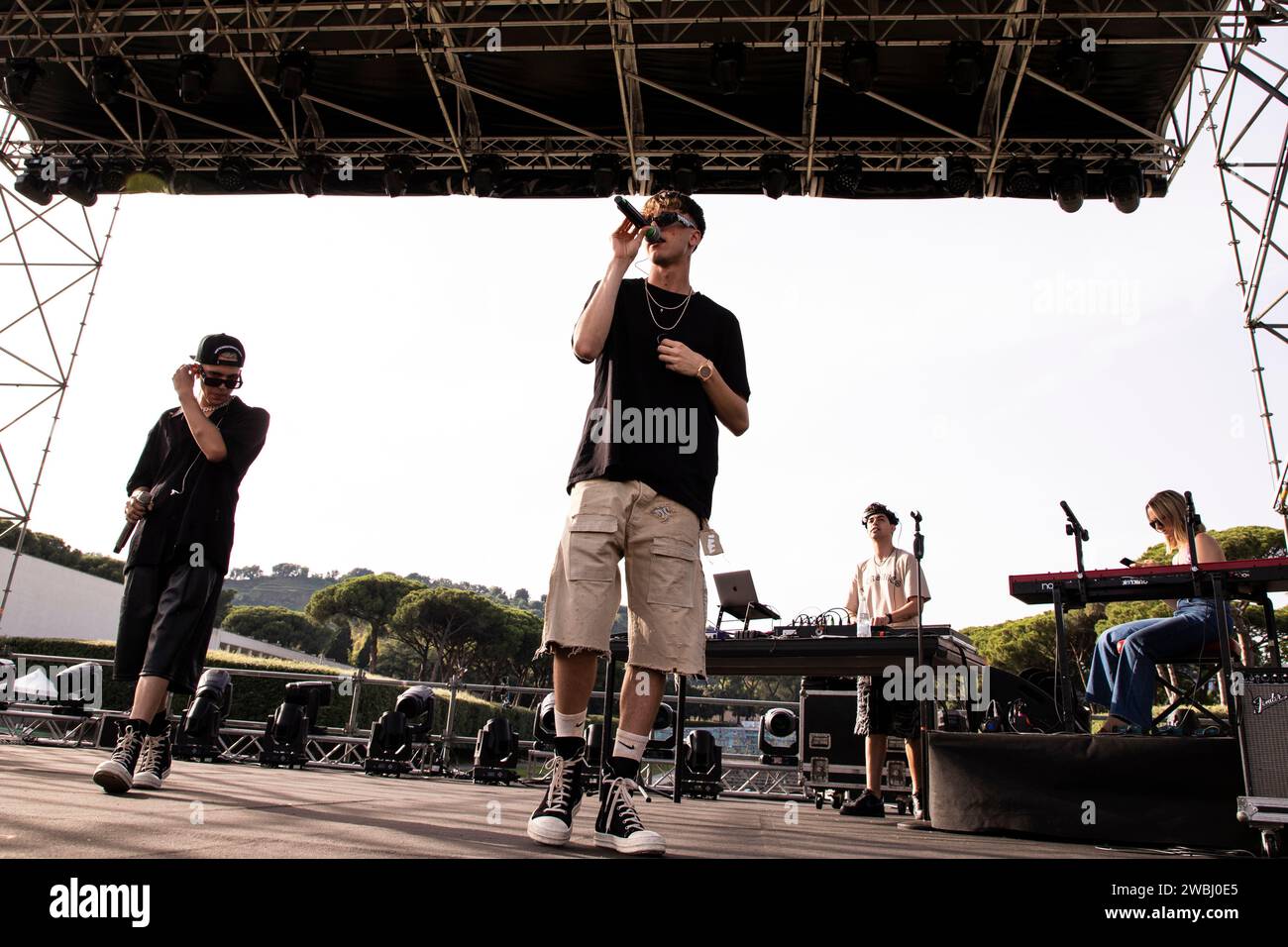 Luca D'Alessio, known as LDA seen during the soundcheck at Napoli Pizza ...