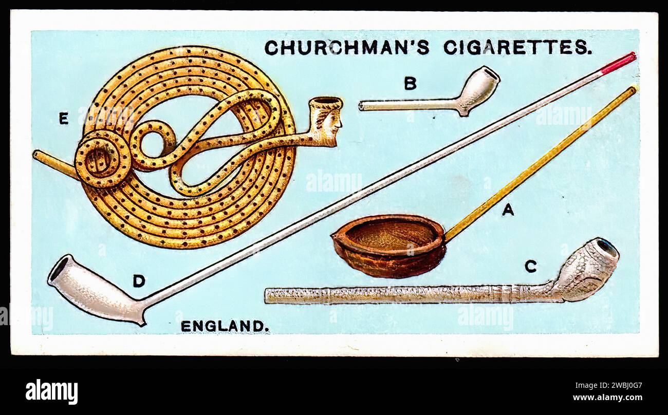 English Pipes - Vintage Cigarette Card Illustration Stock Photo - Alamy