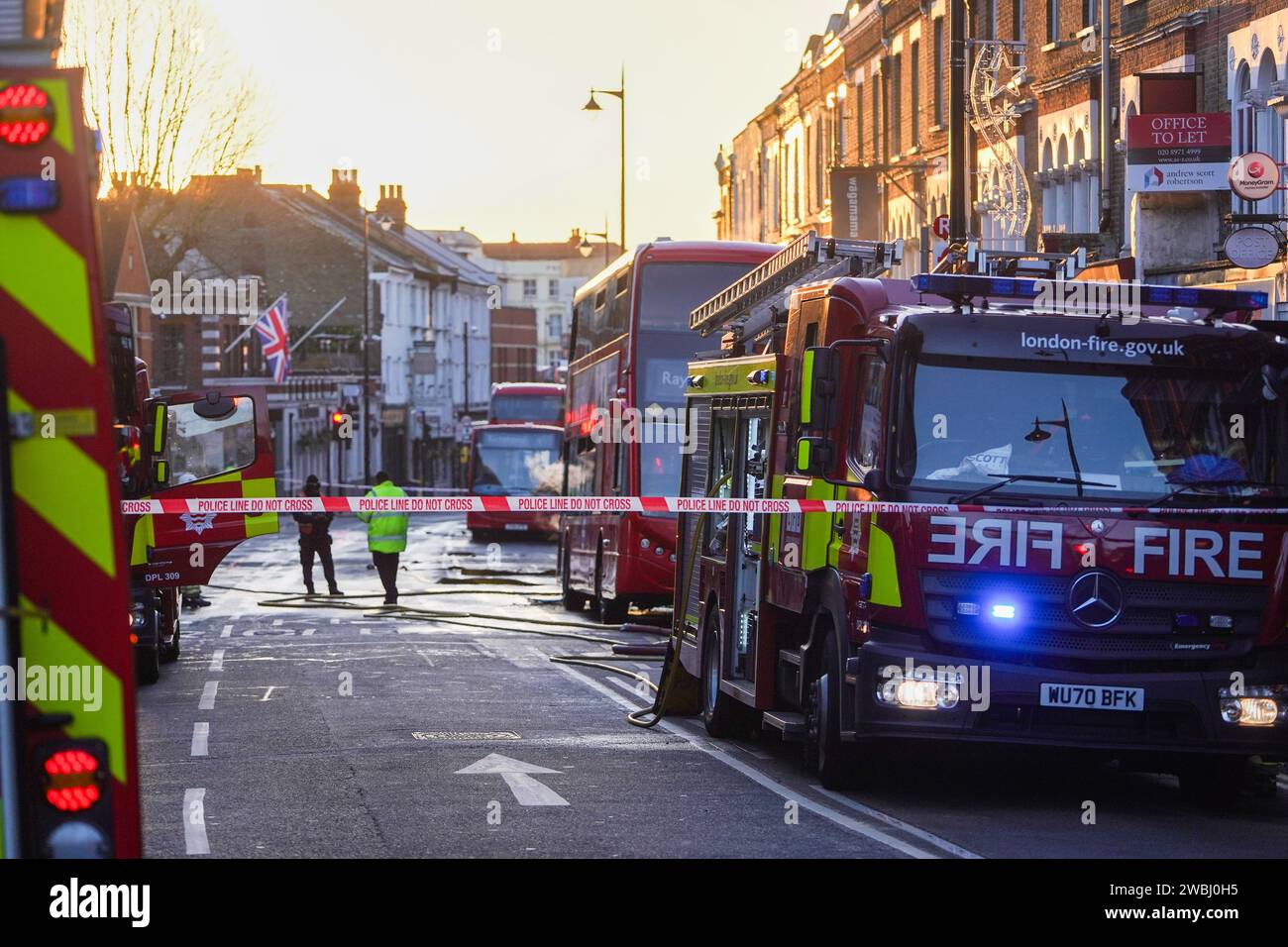 Emergency services and the London Fire Brigade are on the scene as an ...