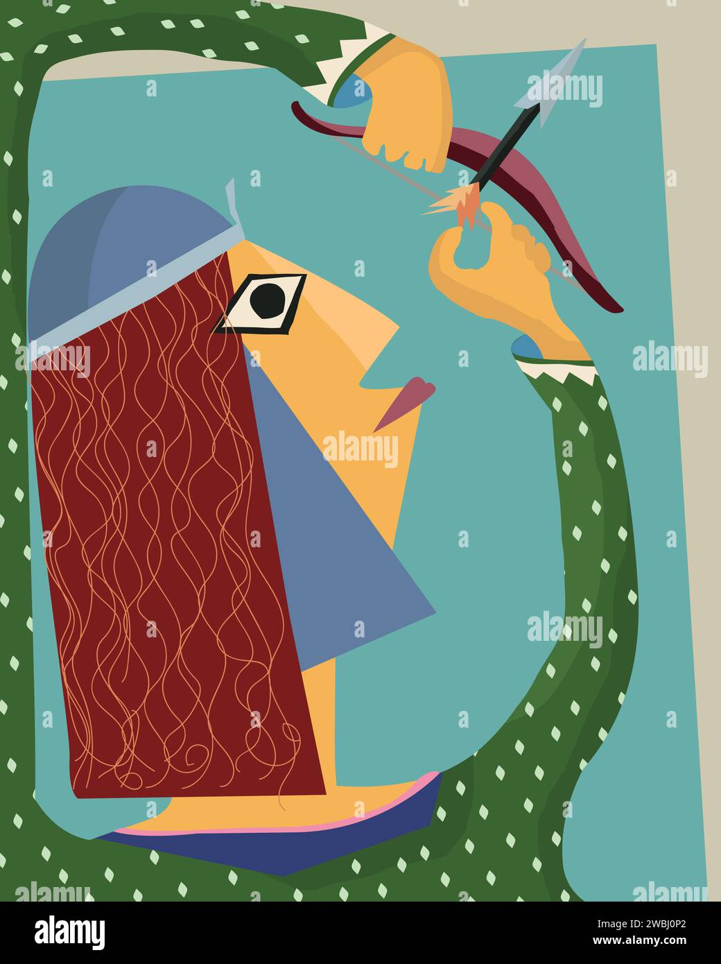The archer, abstract art colorful vector card Stock Vector Image & Art ...