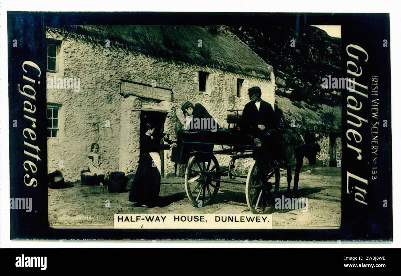 Half-Way House, Dunlewey - Vintage Cigarette Card Illustration Stock ...