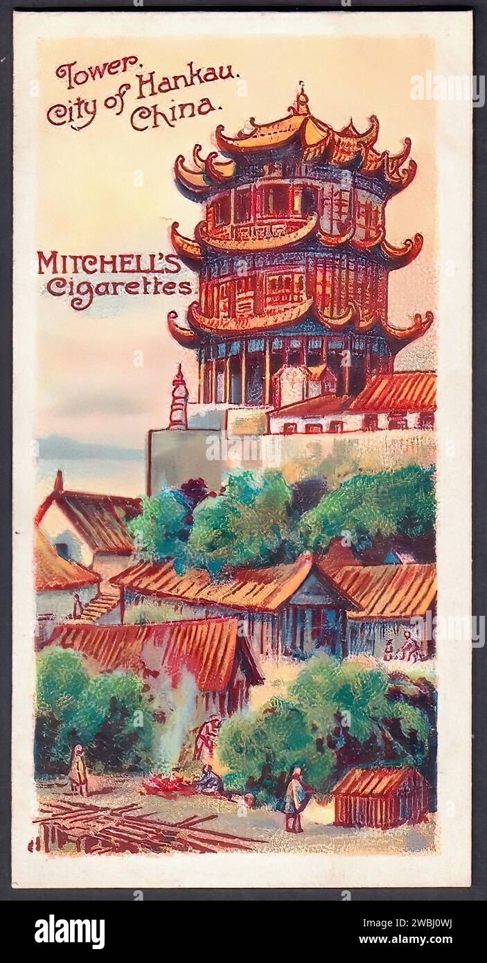 Hankou, China - Vintage Cigarette Card Illustration Stock Photo - Alamy