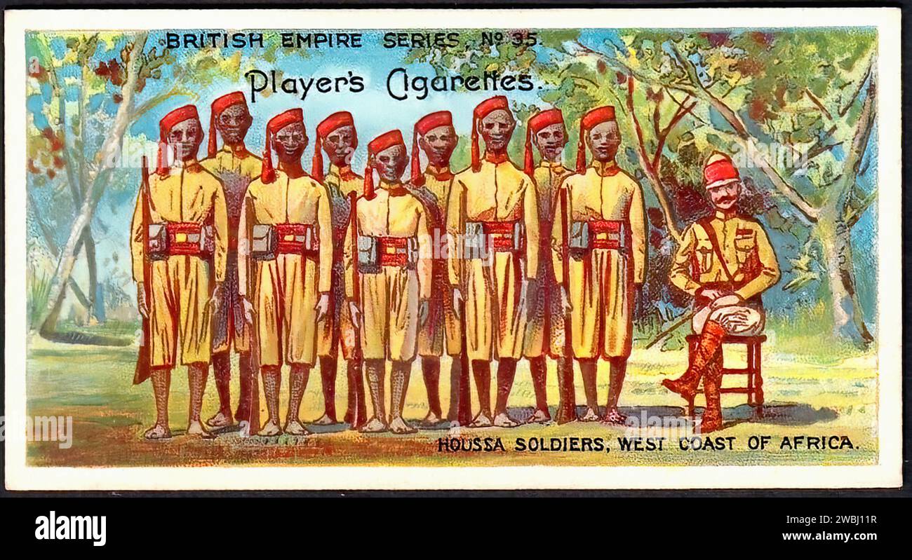 Houssa Soldiers, West Africa - Vintage Cigarette Card Illustration ...
