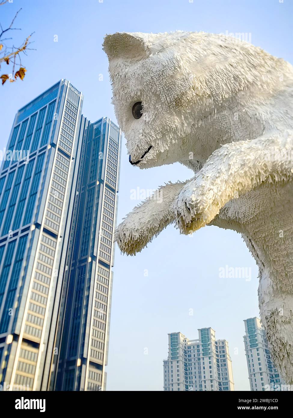 A giant Arctic fox shaped sculpture draws people in Shanghai, China, 9 ...