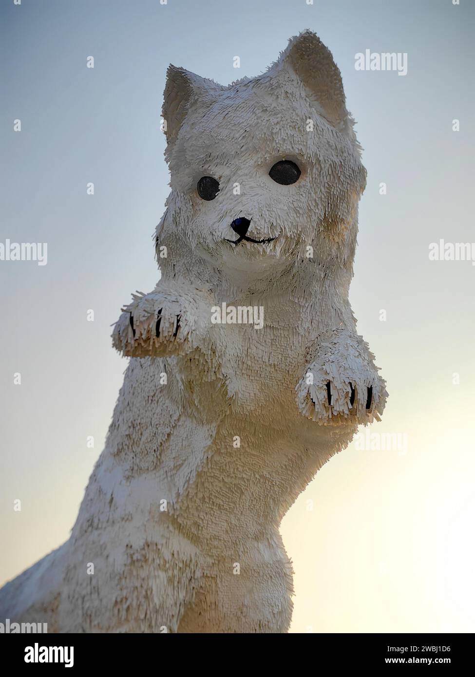 A giant Arctic fox shaped sculpture draws people in Shanghai, China, 9 ...