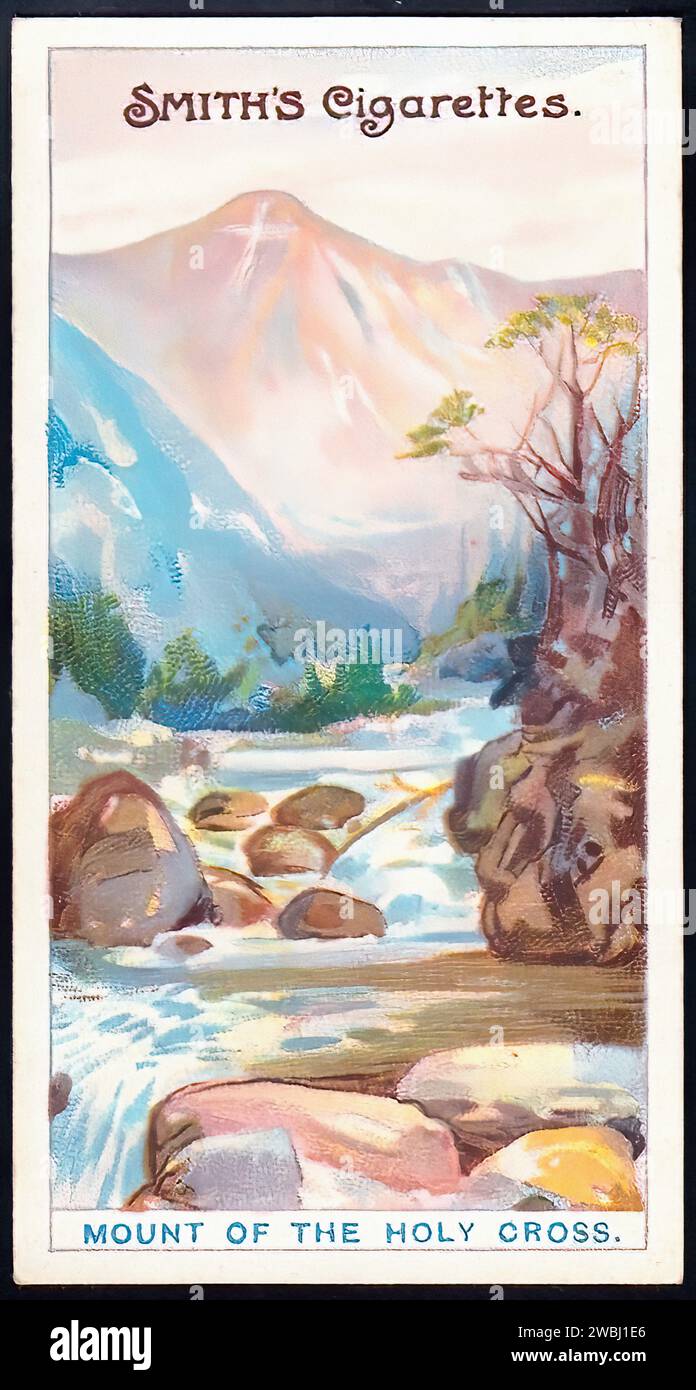Mount of the Holy Cross - Vintage Cigarette Card Illustration Stock ...