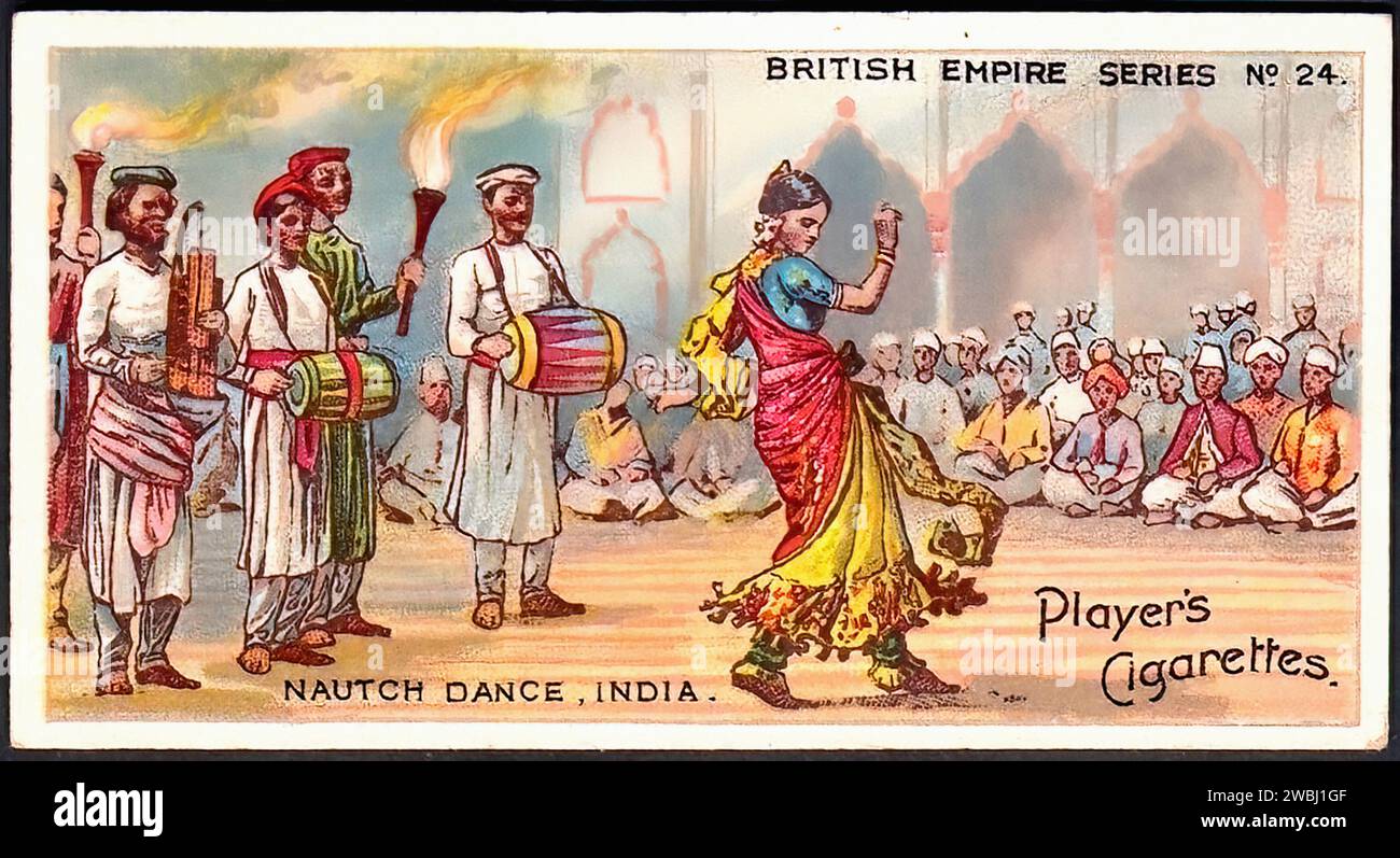 Nautch Dancing, India - Vintage Cigarette Card Illustration Stock Photo ...