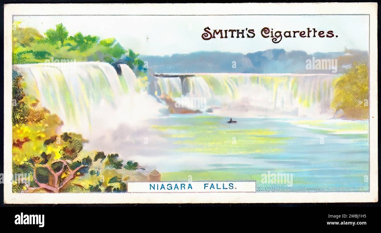 Niagara Falls - Vintage Cigarette Card Illustration Stock Photo - Alamy