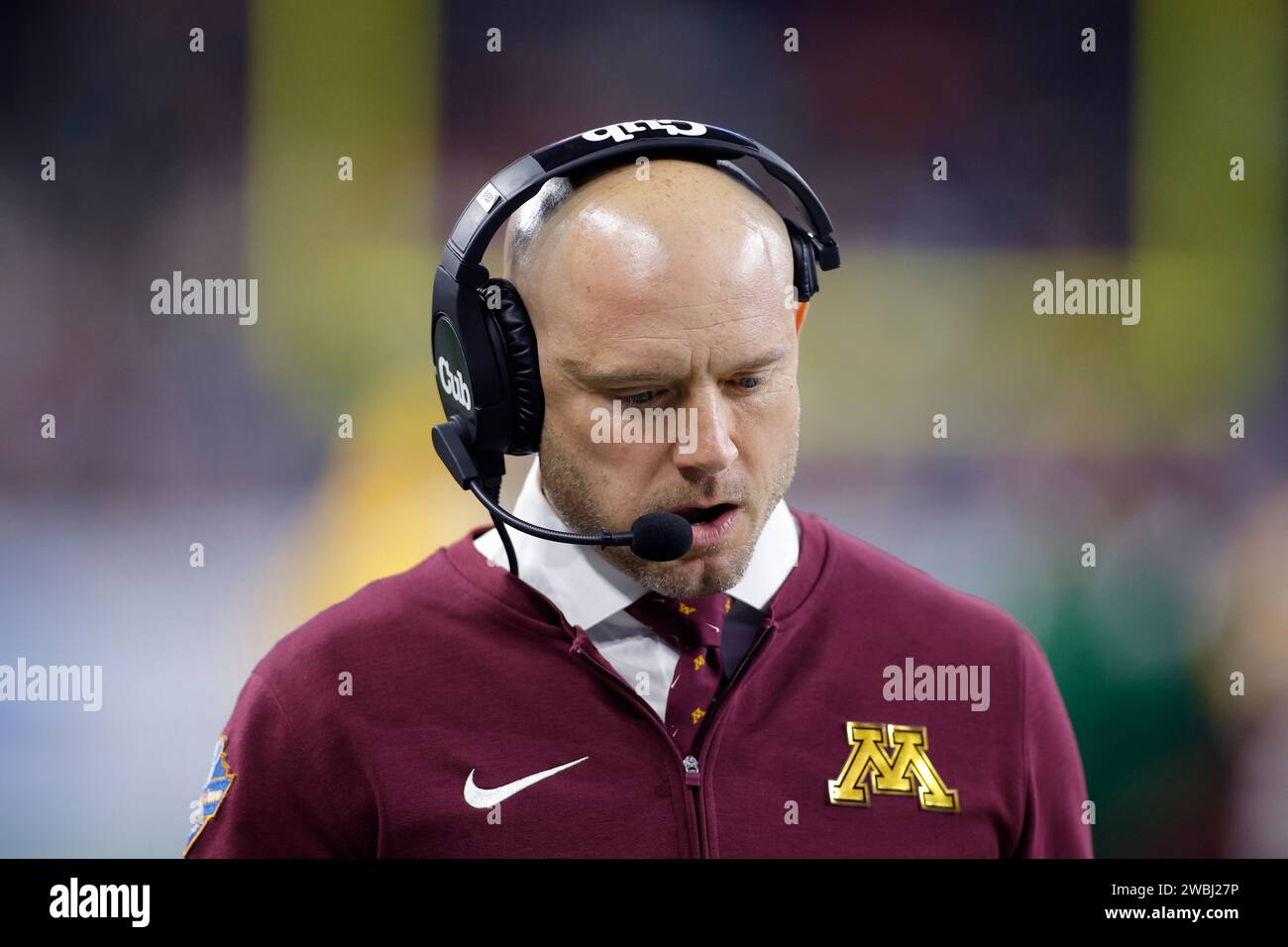 Minnesota coach P.J. Fleck walks the sideline during the Quick Lane ...