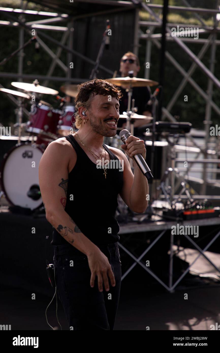 Antonio Aiello, known as Aiello seen during the soundcheck at Napoli ...