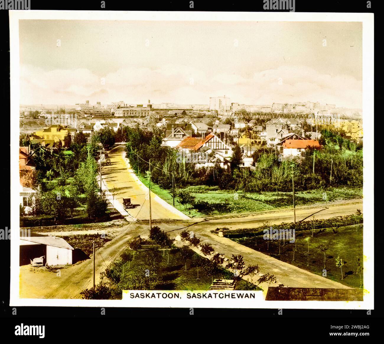 Saskatoon - Vintage Cigarette Card Illustration Stock Photo - Alamy