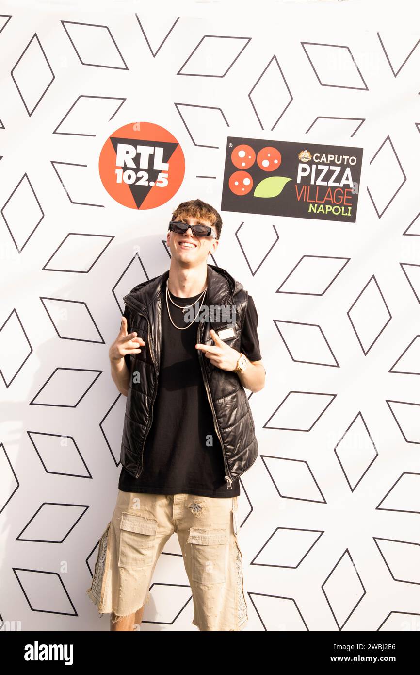 Luca D'Alessio, known as LDA seen during the soundcheck at Napoli Pizza ...