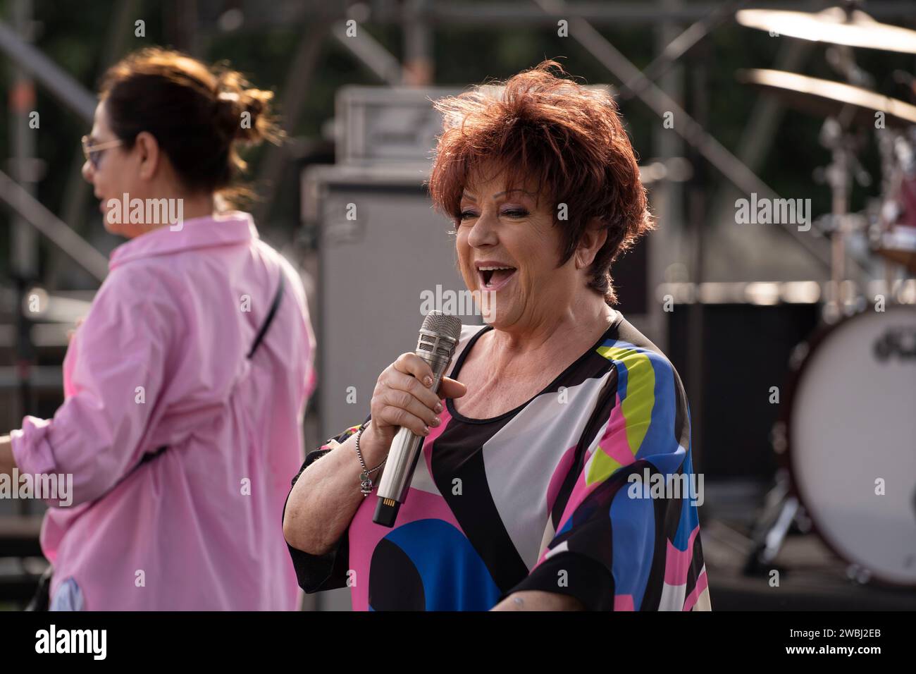 Orietta Berti, A famous Italian singer seen soundcheck at Napoli Pizza ...