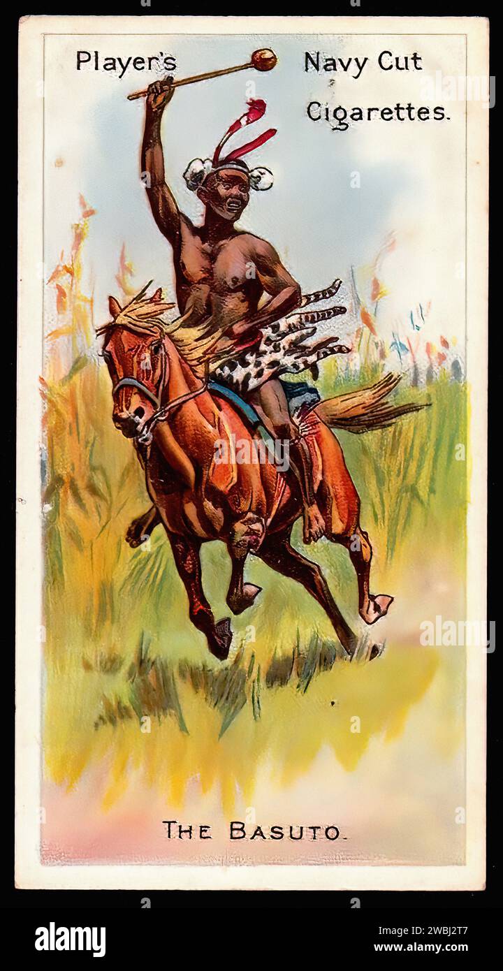 The Basuto - Vintage Cigarette Card Illustration Stock Photo - Alamy