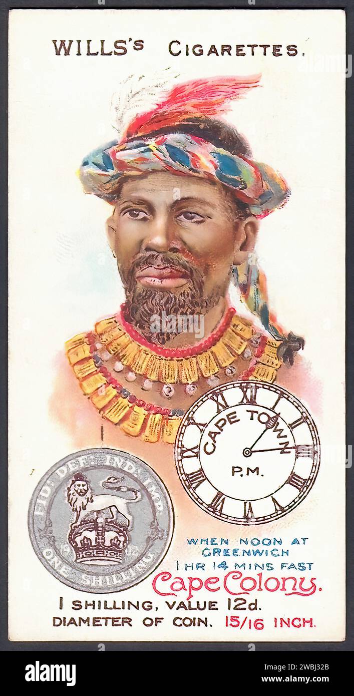 Time & Money in Cape Colony - Vintage Cigarette Card Illustration Stock ...