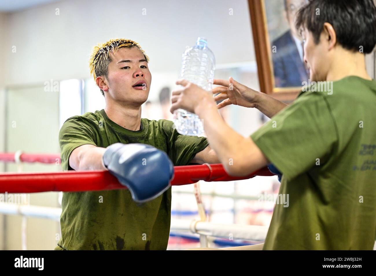 Tenshin Nasukawa of Japan trains during a public workout in Tokyo ...