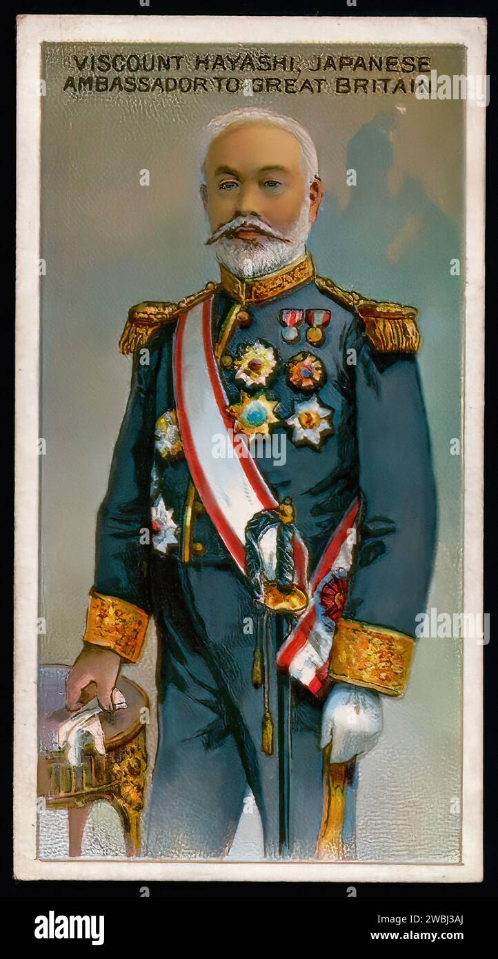 Viscount Hayashi - Vintage Cigarette Card Illustration Stock Photo - Alamy