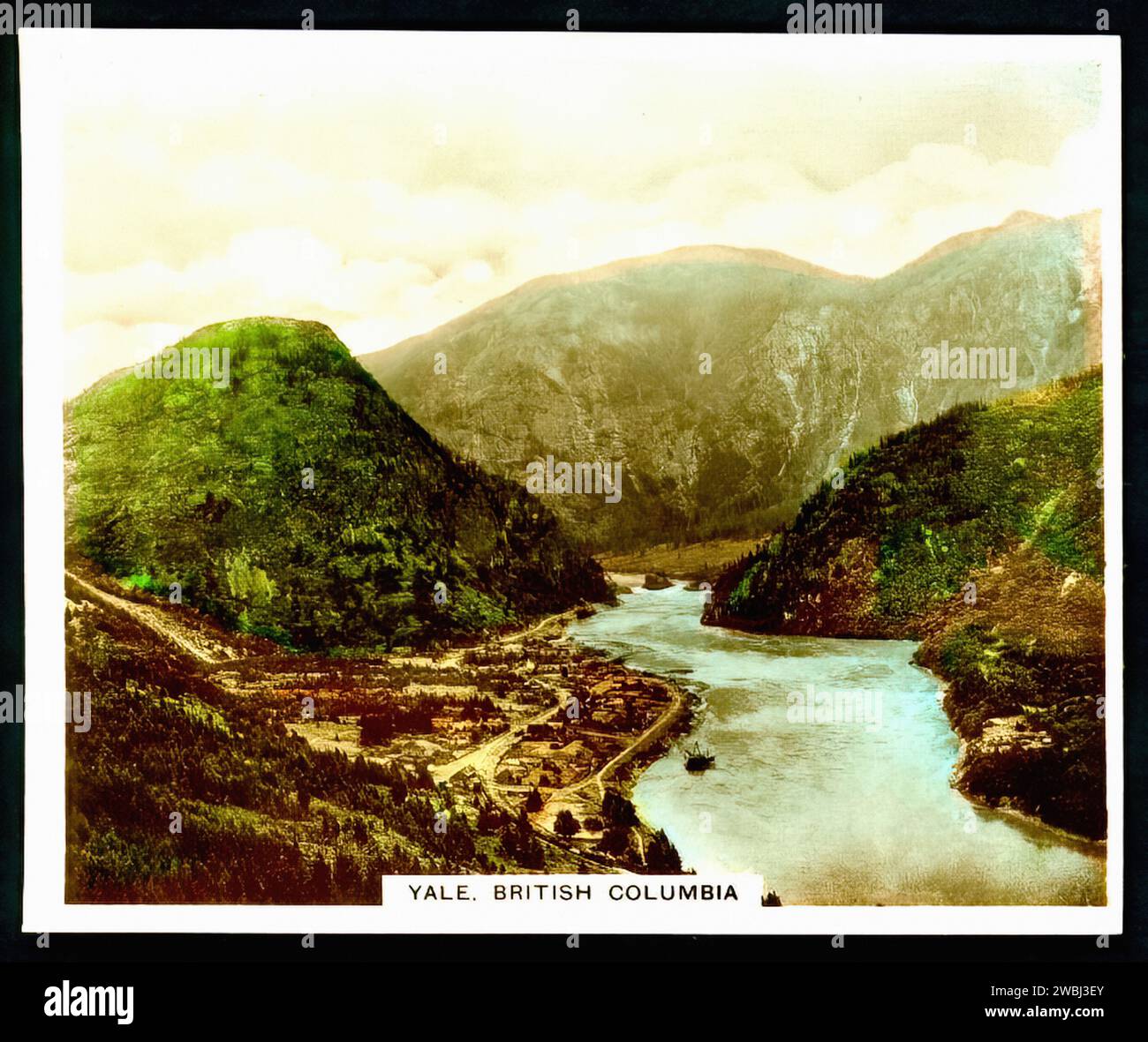 Yale, British Columbia - Vintage Cigarette Card Illustration Stock ...