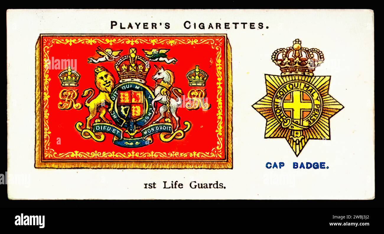 1st Life Guards - Vintage Cigarette Card Illustration Stock Photo - Alamy
