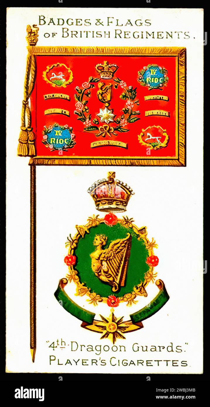 4th Dragoon Guards - Vintage Cigarette Card Illustration Stock Photo ...