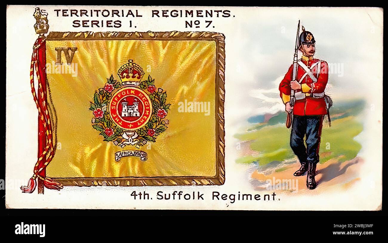 4th Suffolk Regiment - Vintage Cigarette Card Illustration Stock Photo ...