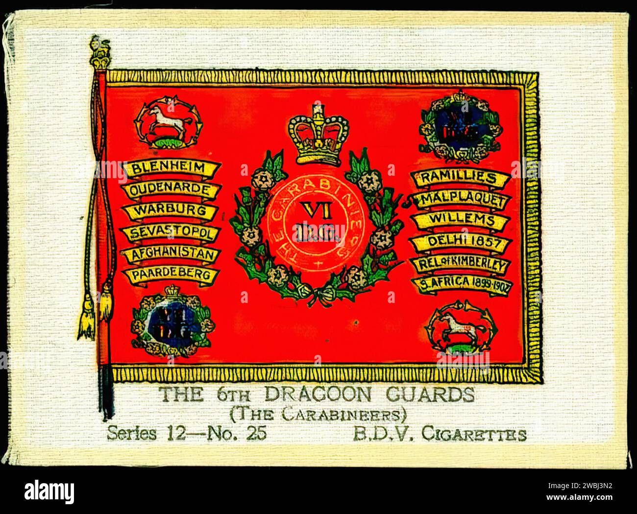6th Dragoon Guards - Vintage Cigarette Silk Illustration Stock Photo ...
