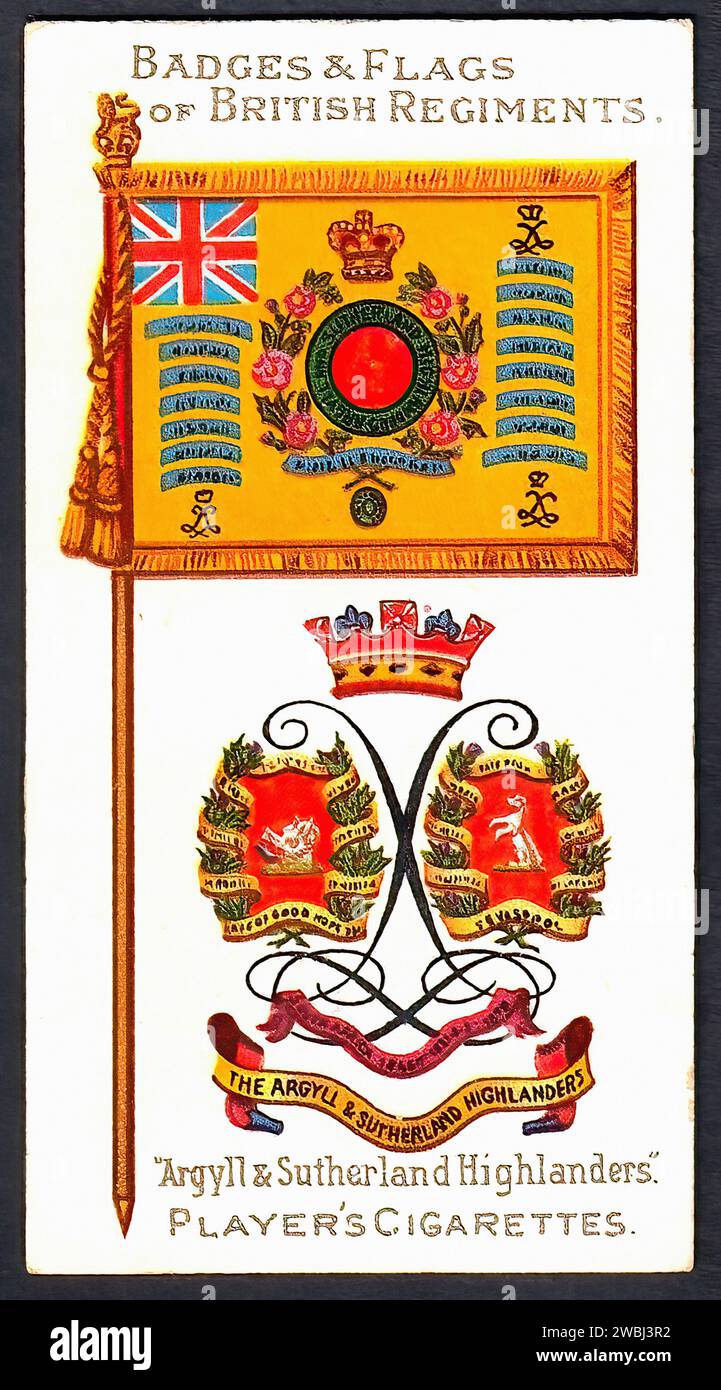 Argyll & Sutherland Highlanders - Vintage Cigarette Card Illustration ...