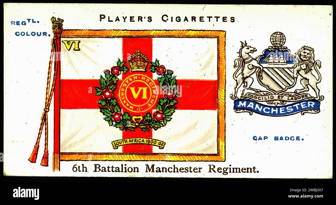 Colours of The Manchester Regiment - Vintage Cigarette Card ...