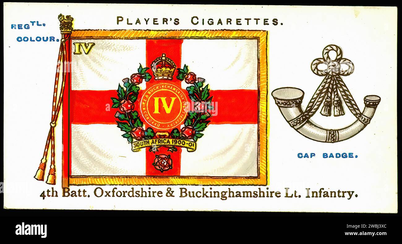 Colours of The Ox & Bucks Light Infantry - Vintage Cigarette Card ...