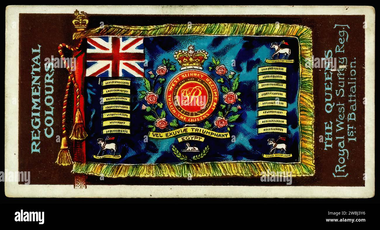 Colours of the Queen's Royal West Surrey Regiment - Vintage Cigarette ...